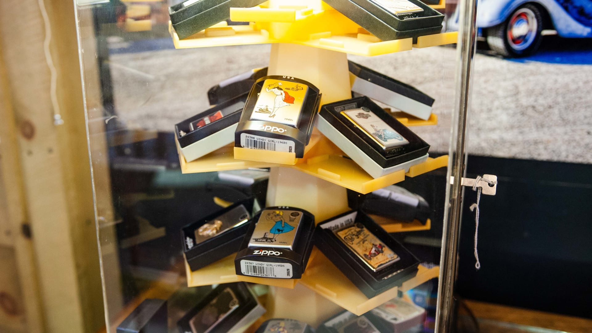 Rotating Zippo Lighter Display With Contents - Lot Of 37 at The Eddie ...