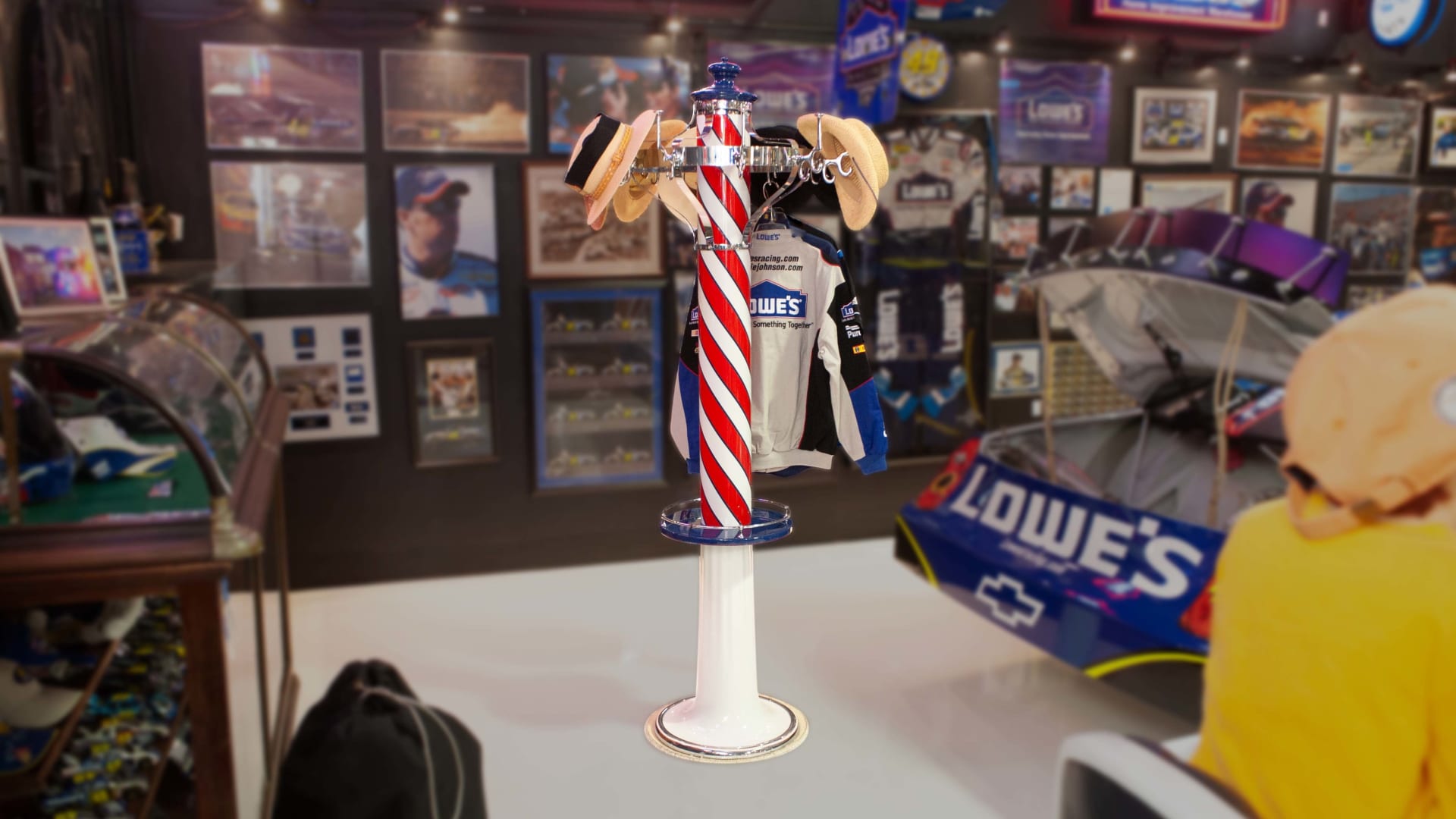 Koken Porcelain Barber Pole Coat And Hat Rack at The Eddie Vannoy ...