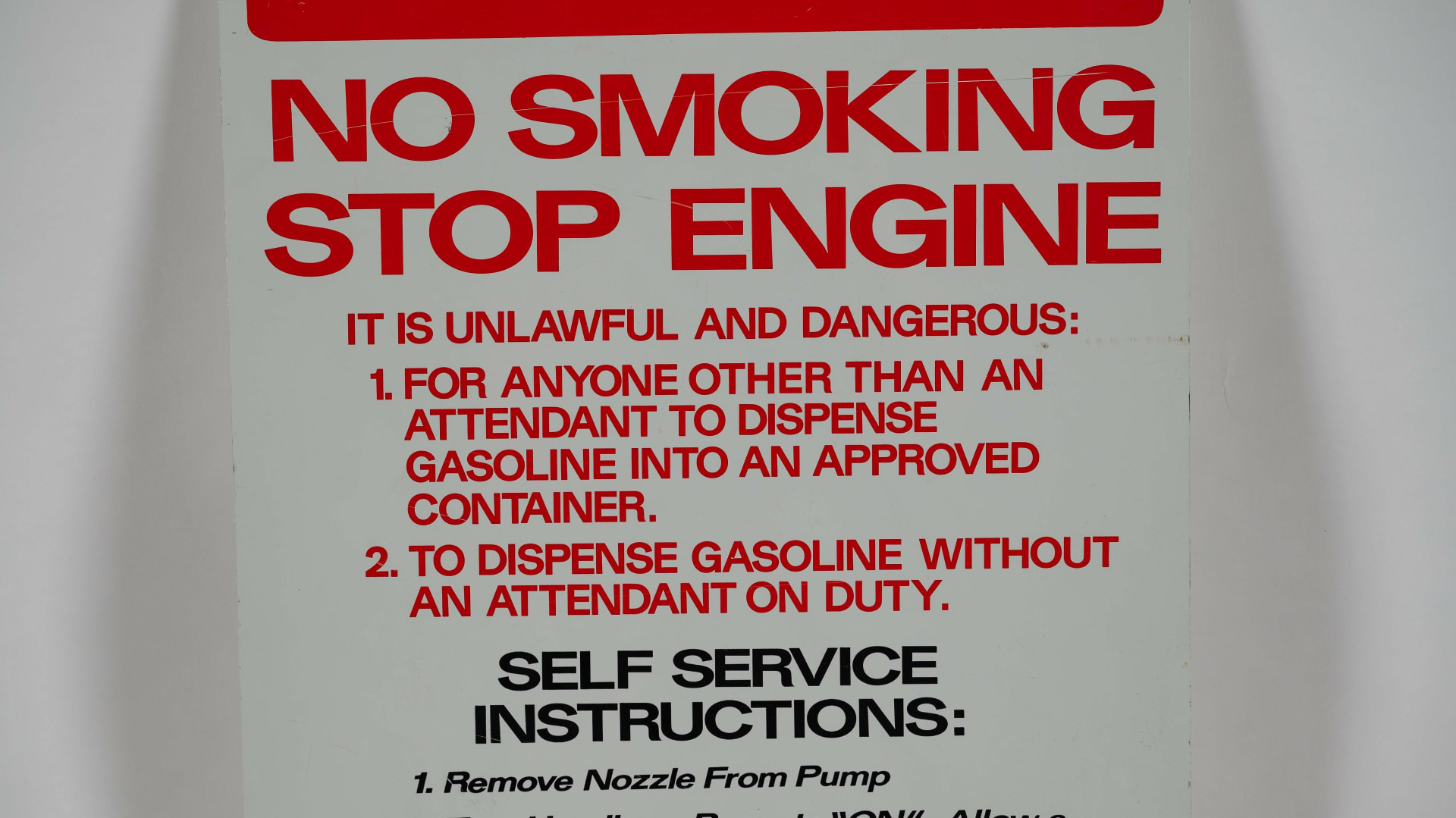 No Smoking Stop Engine Single-Sided Tin Sign at Harrisburg 2022 as Z249 ...