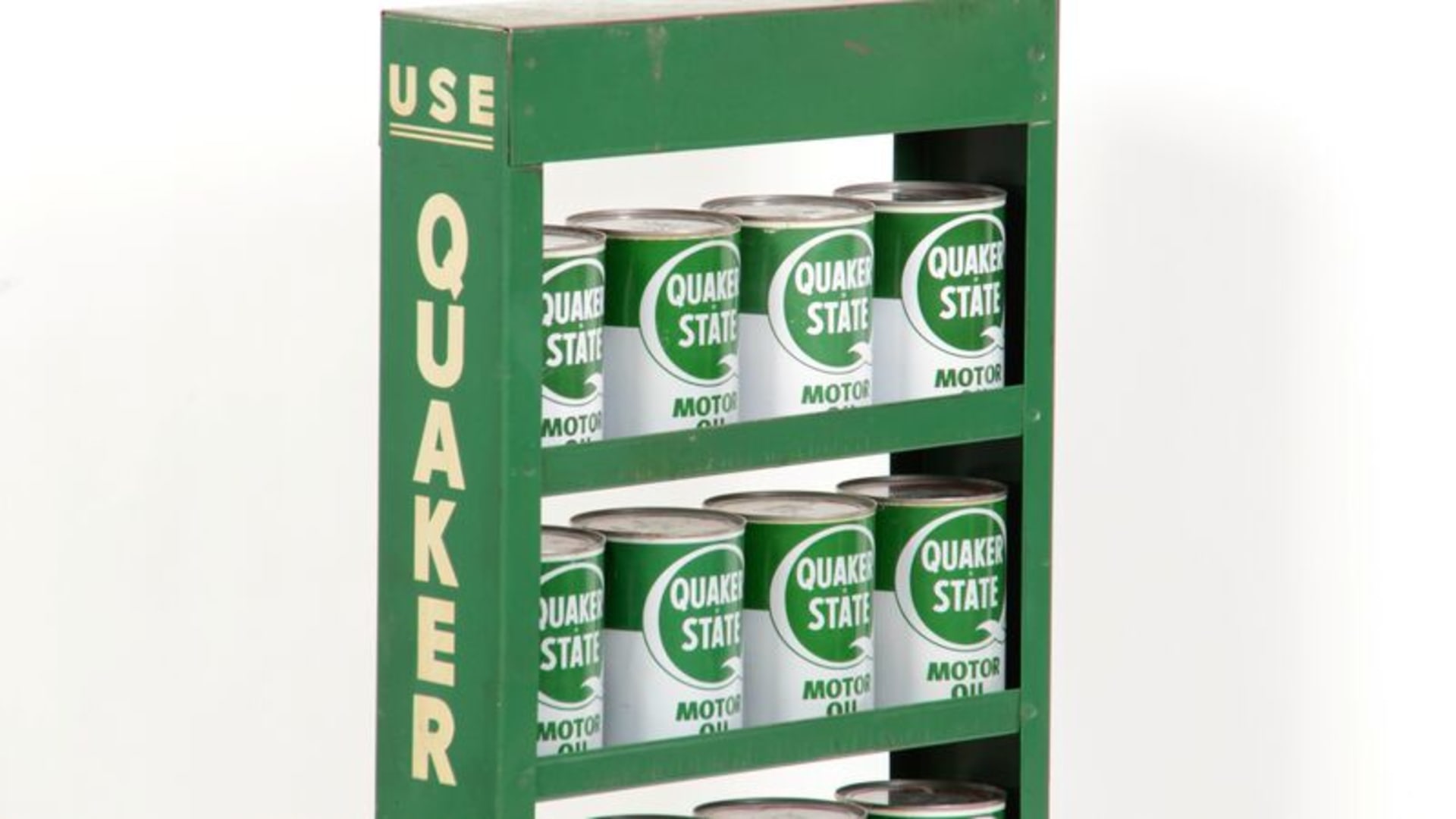 Quaker State Oil Can Display Rack 16.5x35.5x14 at The Road Art Auction ...