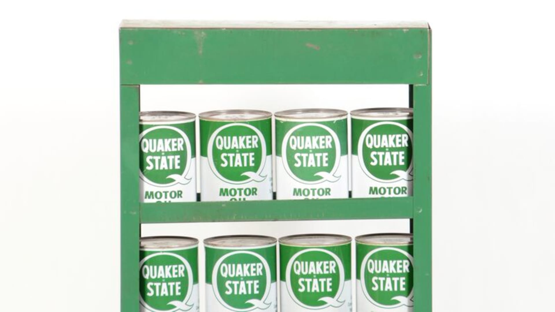 Quaker State Oil Can Display Rack 16.5x35.5x14 at The Road Art Auction ...