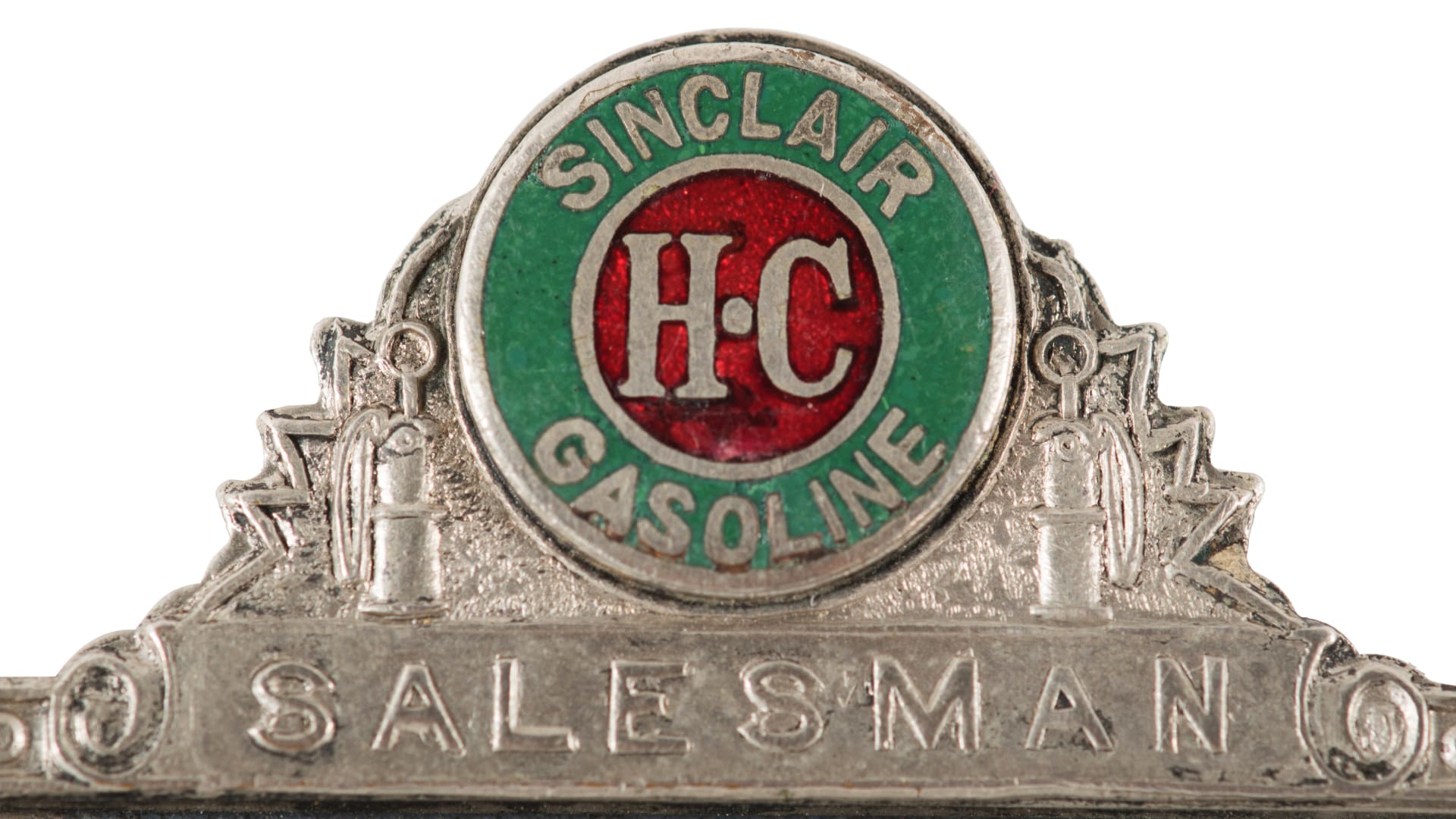 Sinclair HC Gasoline Salesman Badge at The Road Art Collection 2016 as ...