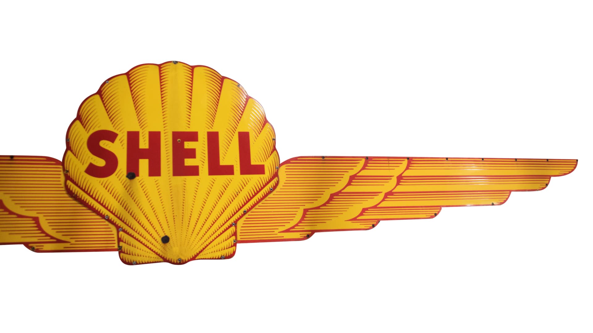 Shell Aviation Sign With Wings Yellow SSP 247.5x47.5 at The Road Art ...