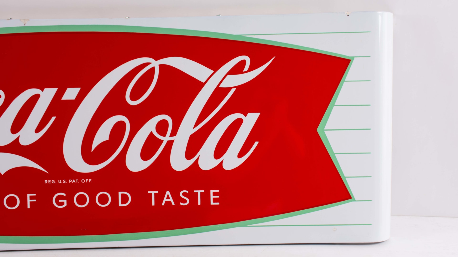 1960s Coca-Cola Fishtail Sled, Single-Sided Porcelain 22x68 at ...