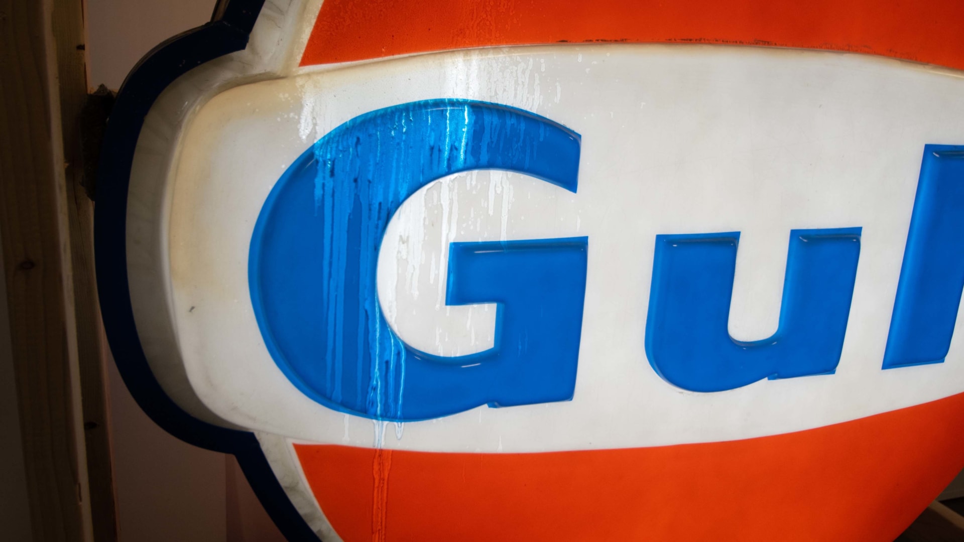 1960s Gulf Service Station Plastic Light Up Sign at Harrisburg Road Art ...