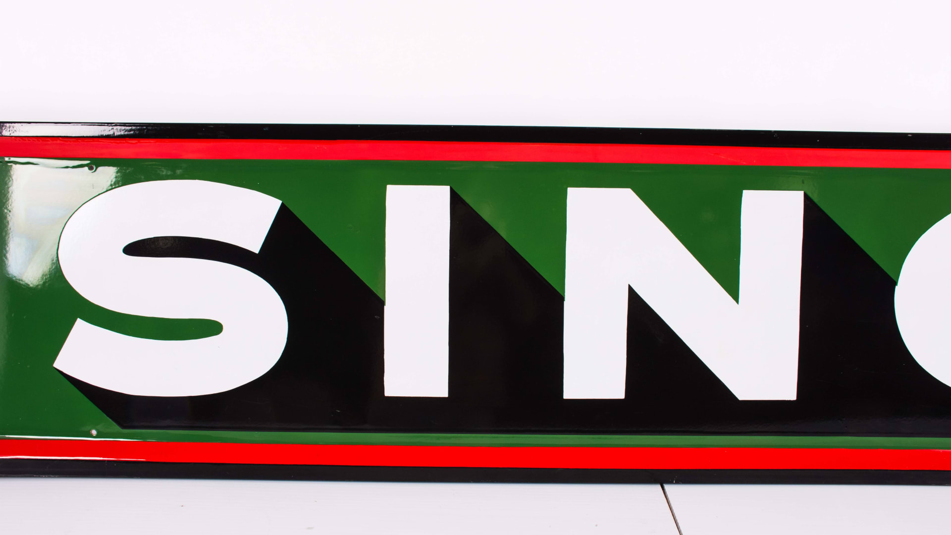 Vintage 1940s-50s Sinclair Porcelain Strip Sign 164x24, 2 Pieces at ...