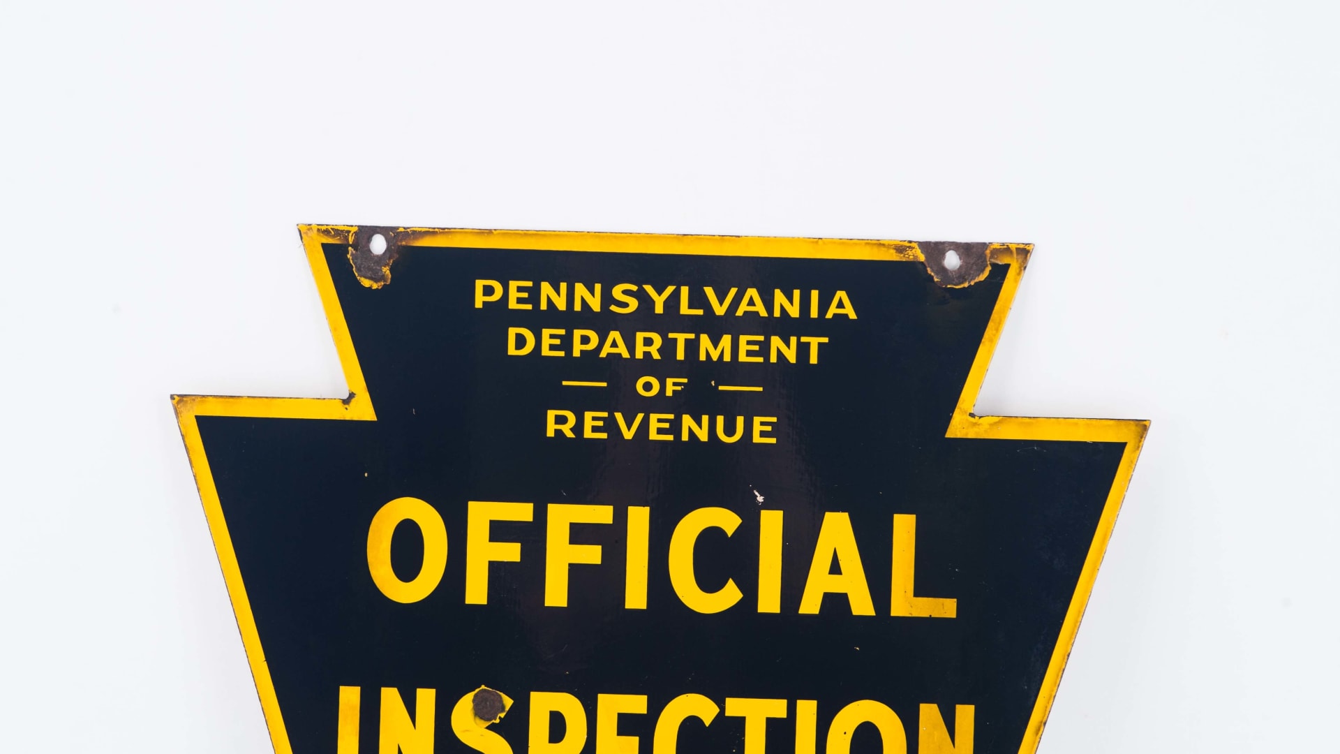 Original 1950s Pennsylvania State Inspection Station Porcelain 21x24 at ...