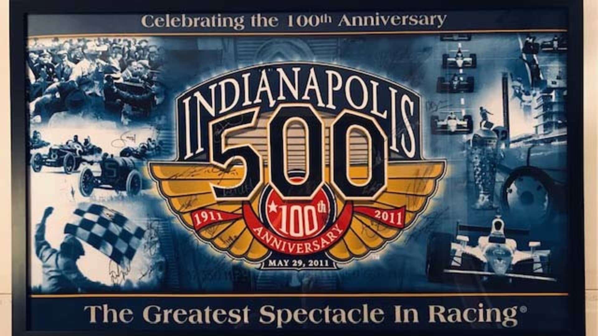 Indianapolis 500 100th Anniversary Race Flag, Signed 62x38x2 at Indy ...