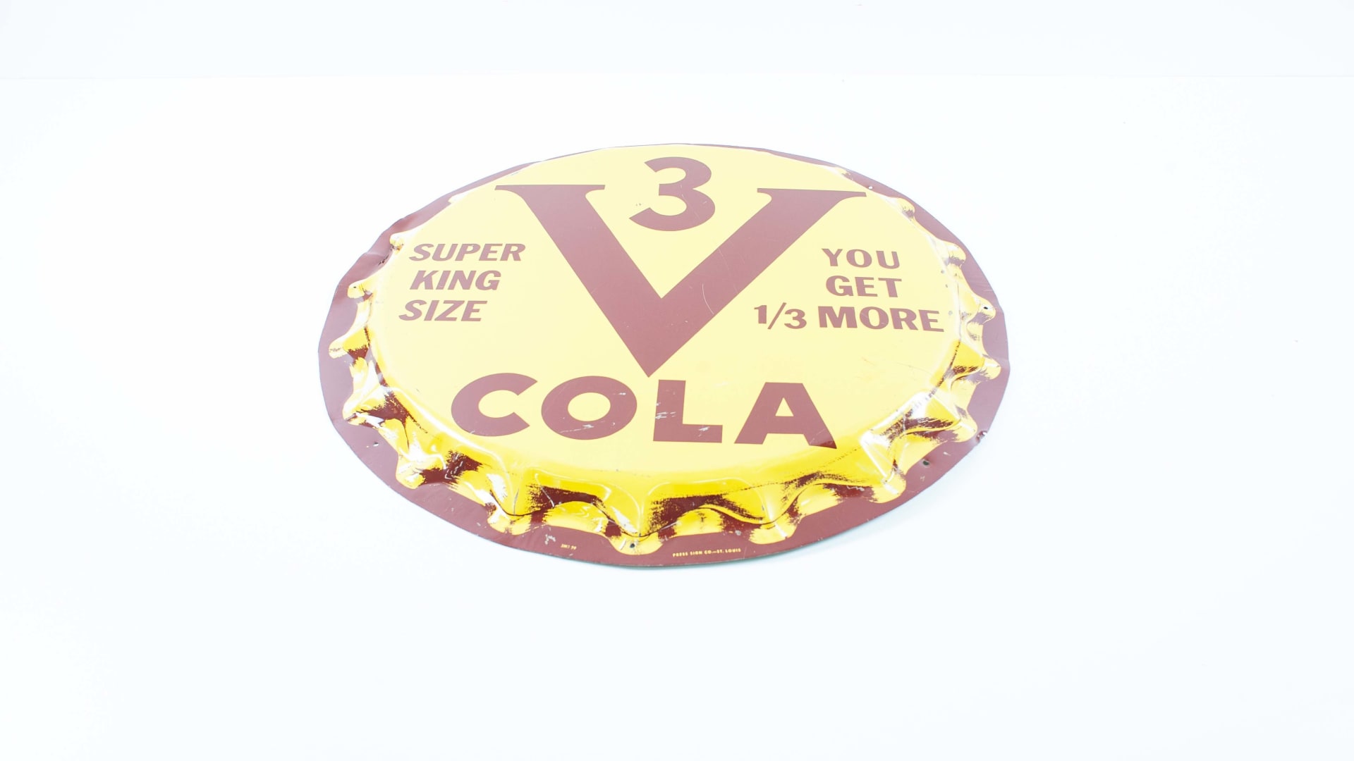 3 V Cola Single-Sided Bottle Cap Tin Sign at Indy Road Art 2020 as P30 ...