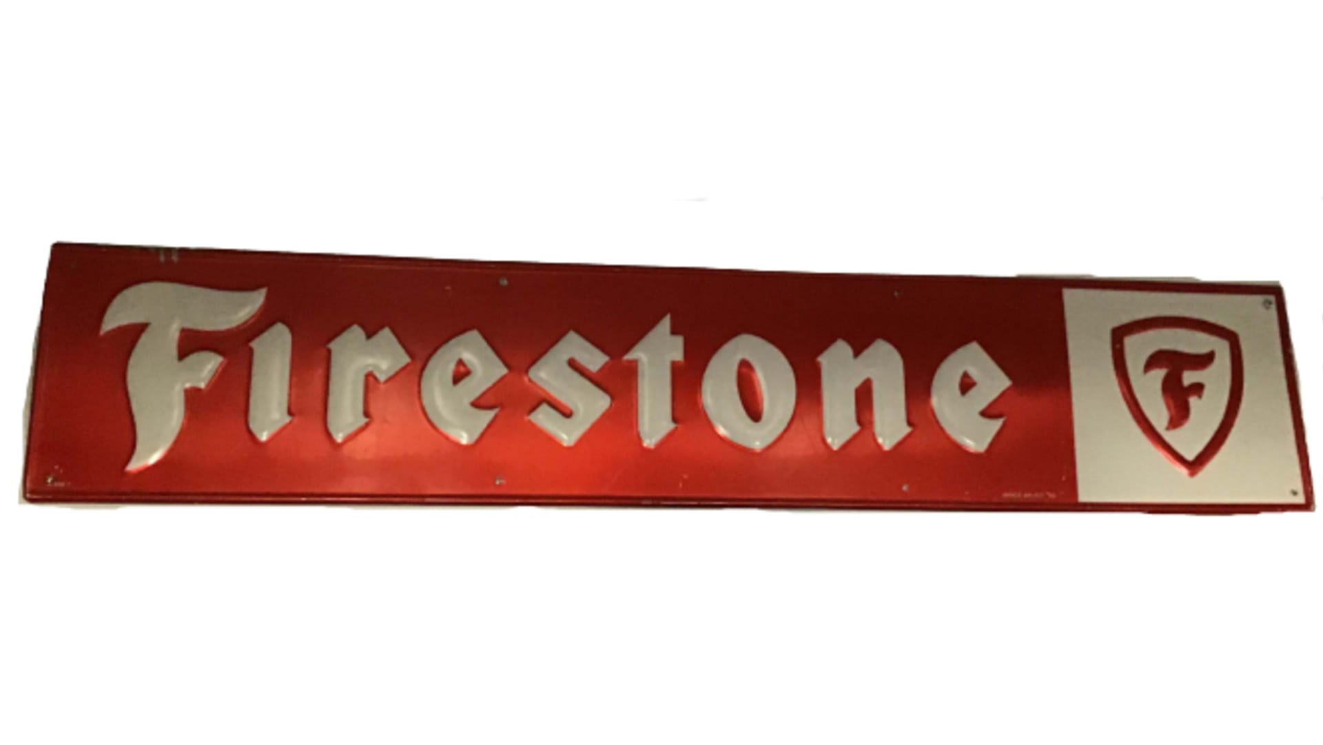 Firestone Tin Sign at Indy Road Art 2021 as Q272 - Mecum Auctions