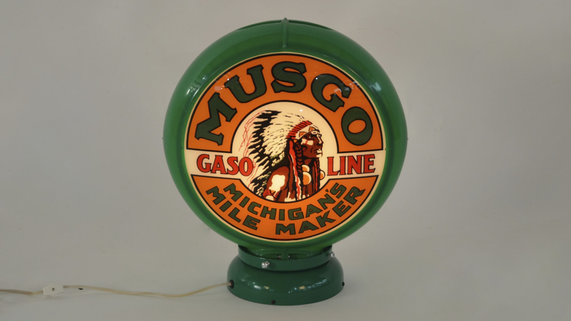 Musgo Gasoline Gas Pump Globe Reproduction at Indy 2016 as A38 - Mecum ...