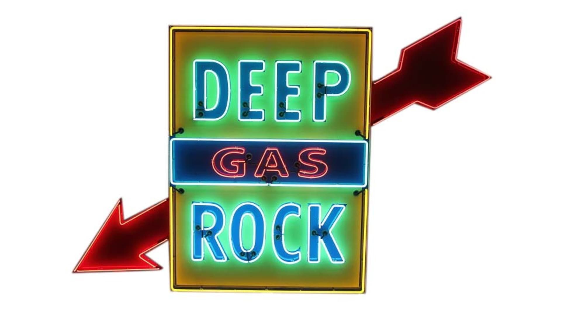 Deep Rock Gas Animated Single-Sided Porcelain Neon Sign at Indy 2022 as ...
