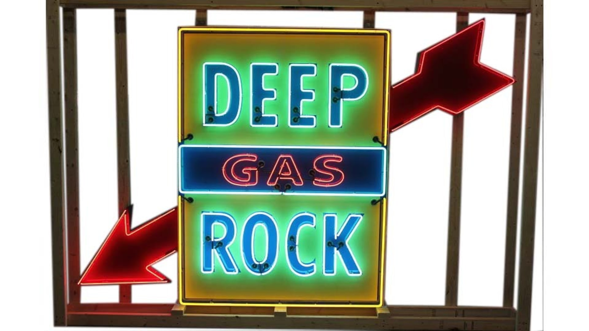 Deep Rock Gas Animated Single-Sided Porcelain Neon Sign at Indy 2022 as ...