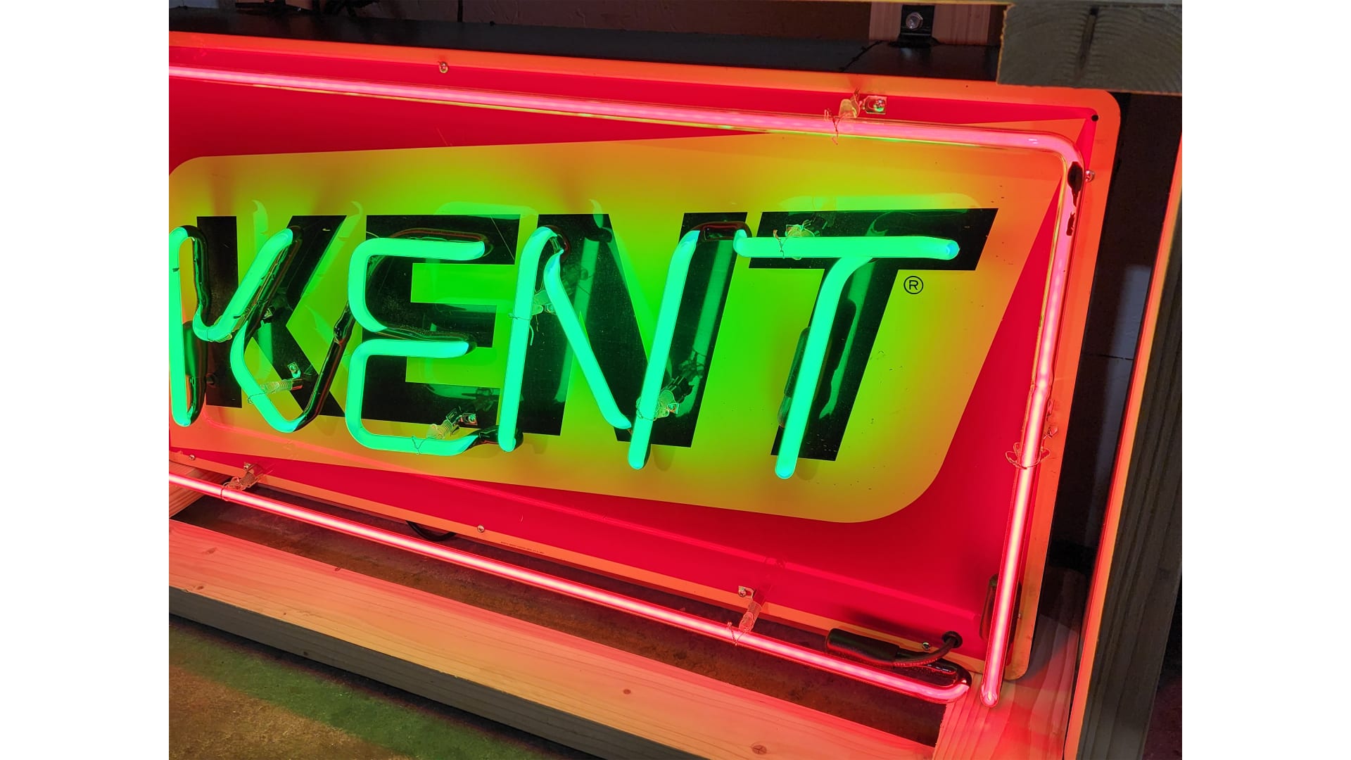 Kent Single-Sided Tin Neon Sign at Gone Farmin' Spring Classic 2023 as ...