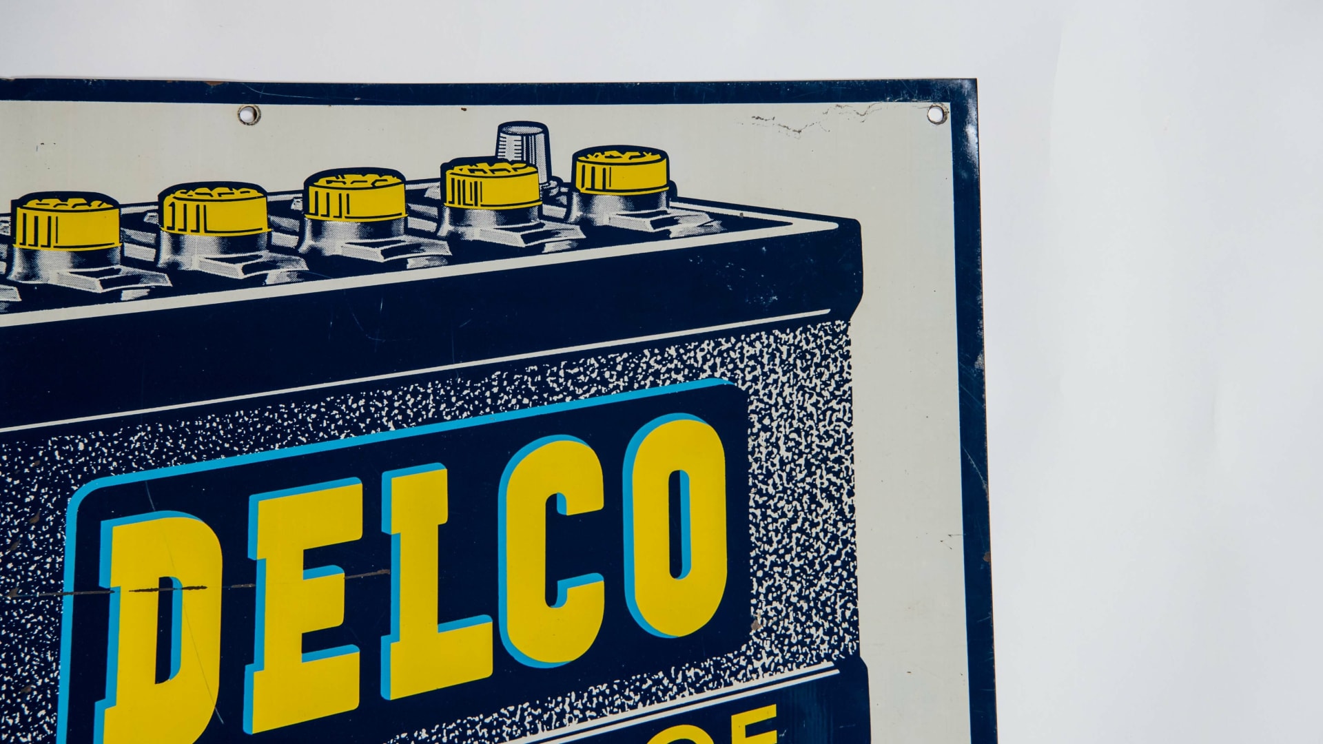1950s Delco Batteries Single-Sided Tin Sign at Indy 2023 as M212 ...