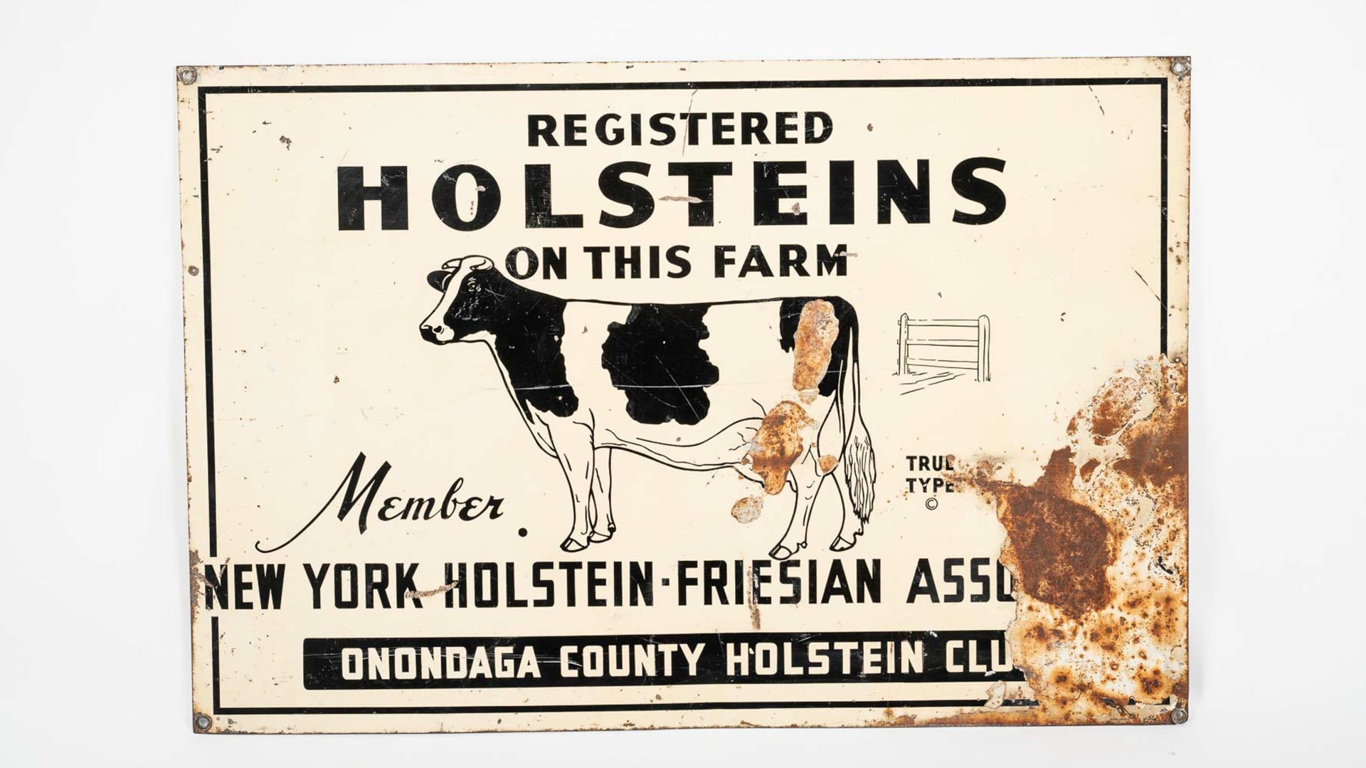 New York Holstein-Friesian Assocation Single-Sided Tin Sign at Gone ...