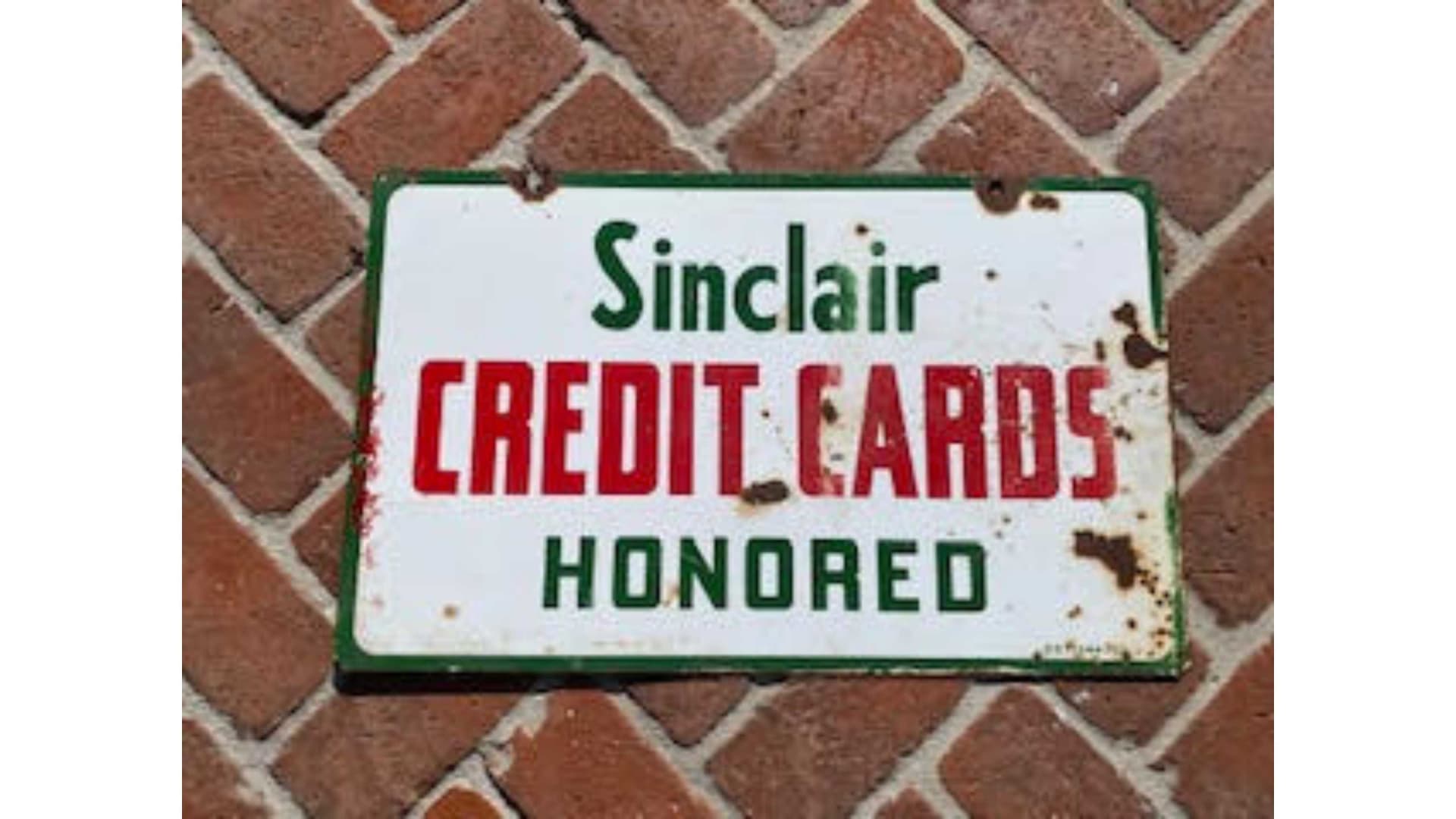 Sinclair Credit Cards Double-Sided Porcelain Sign at Glendale 2023 as ...