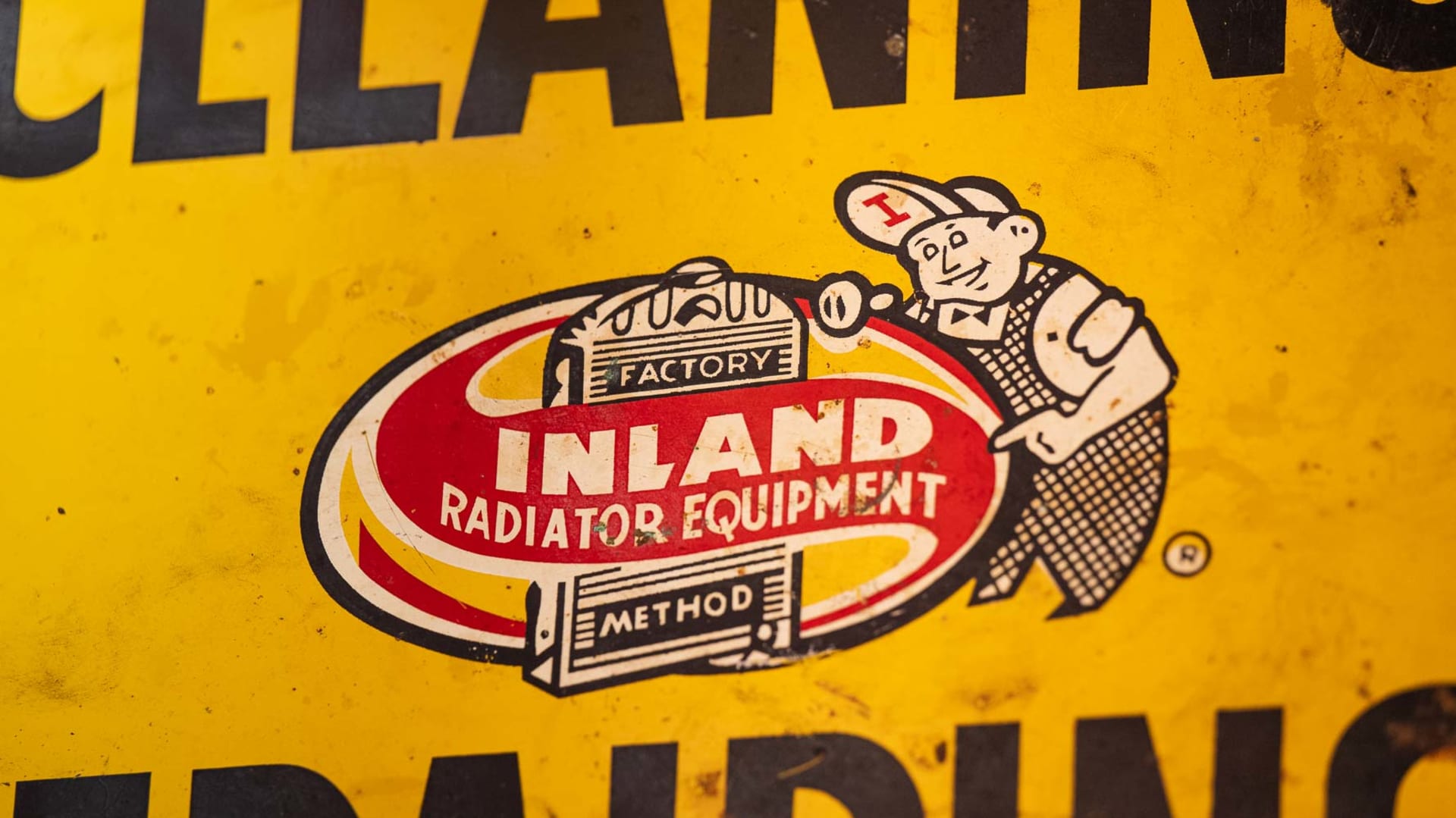 Inland Radiator Equipment Tin Flange Sign at The World’s Largest Road ...