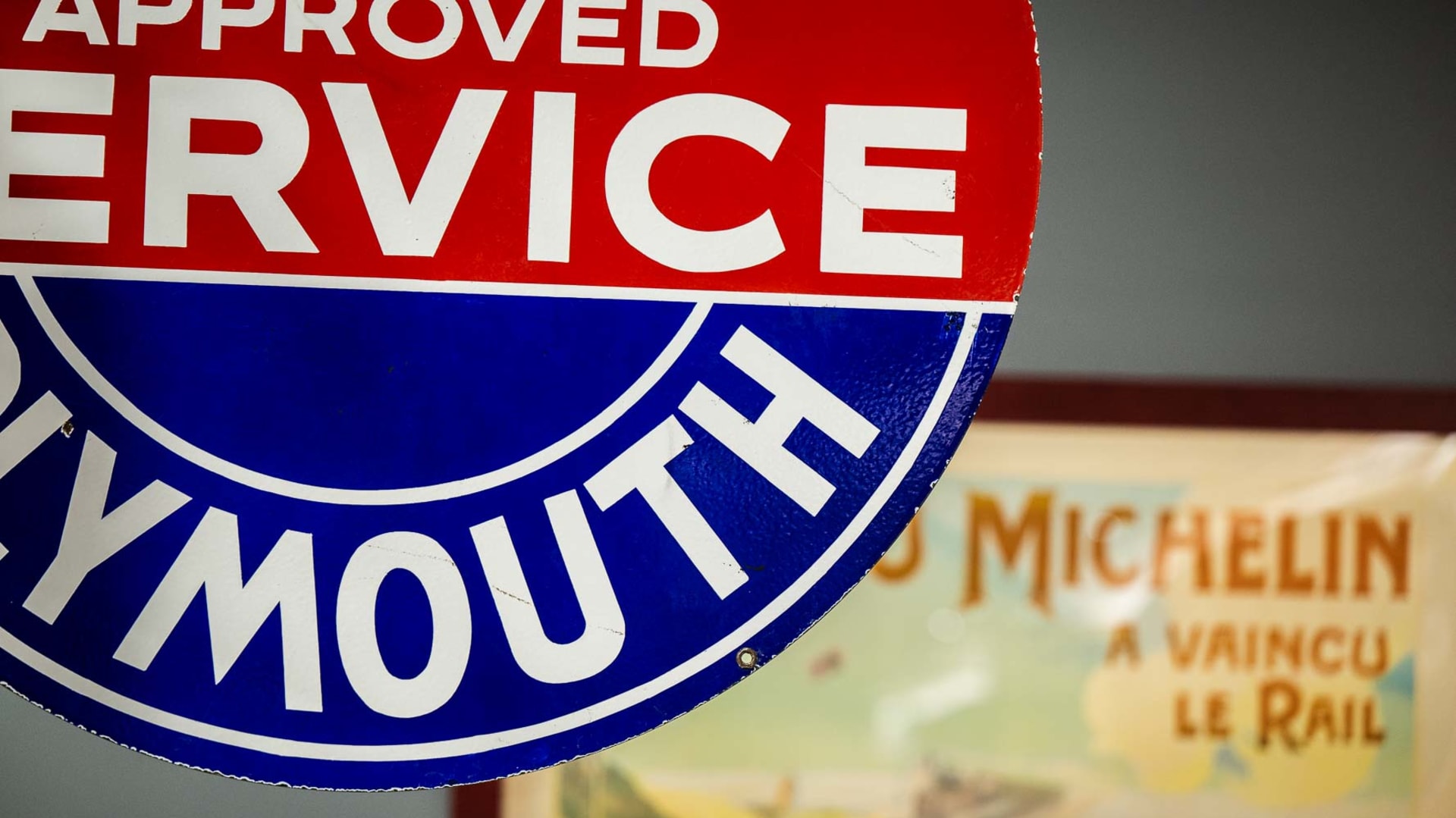 Chrysler Plymouth Approved Service Double-Sided Porcelain Sign at The ...