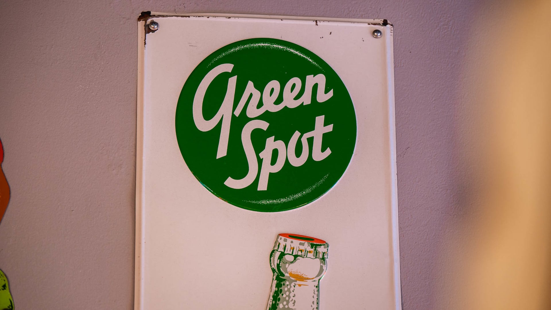Green Spot Orange Soda Single-Sided Embossed Tin Sign at The World’s ...