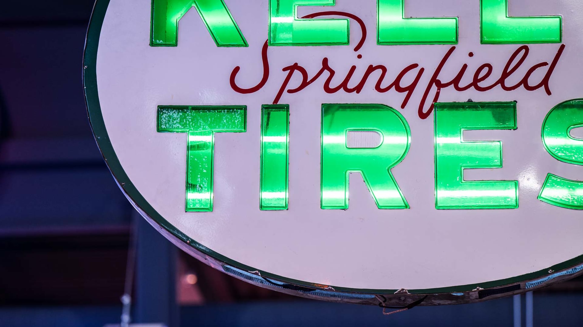 1940s Kelly Springfield Tires Double-Sided Porcelain Internally Lit ...