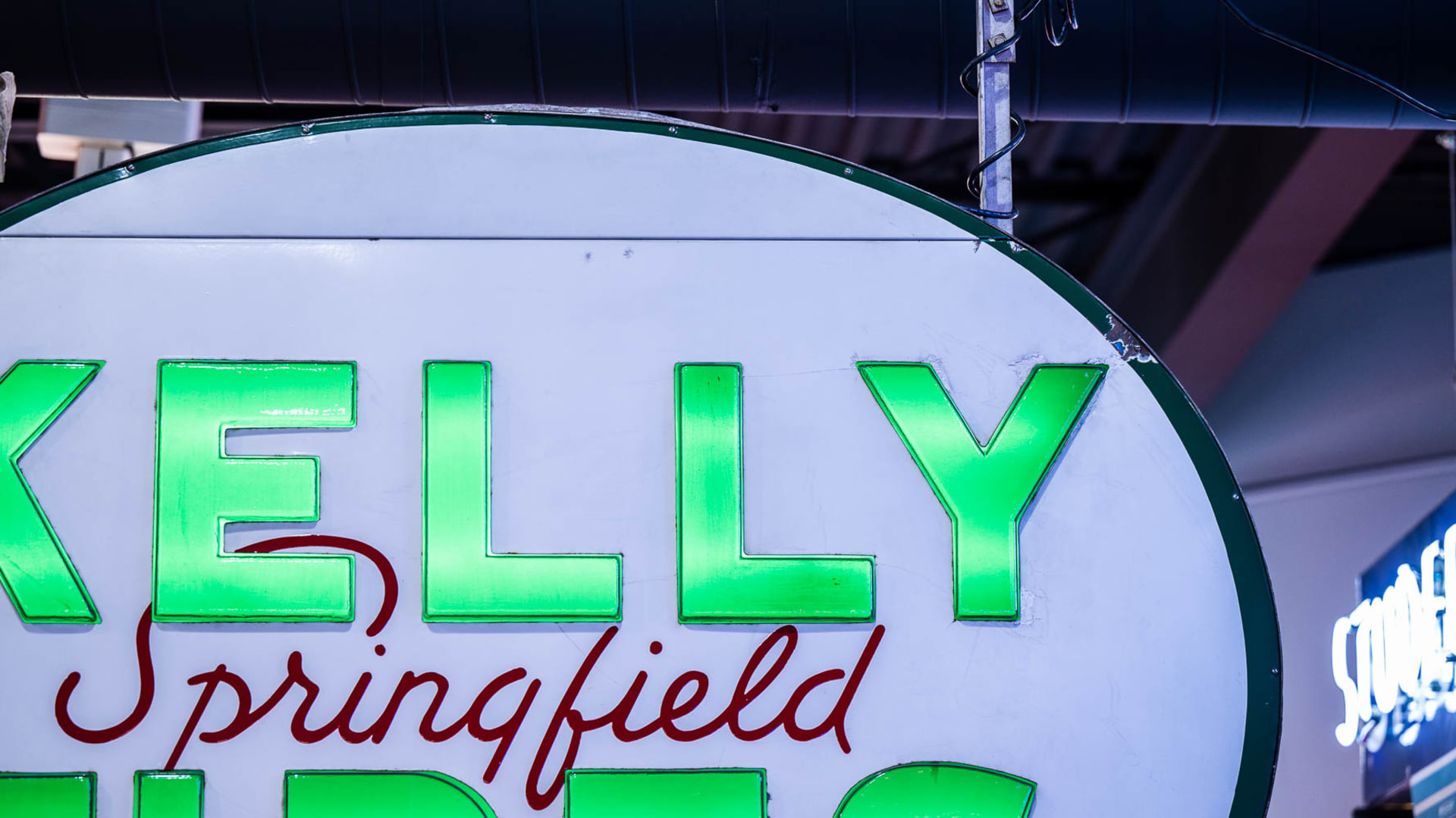 1940s Kelly Springfield Tires Double-Sided Porcelain Internally Lit ...