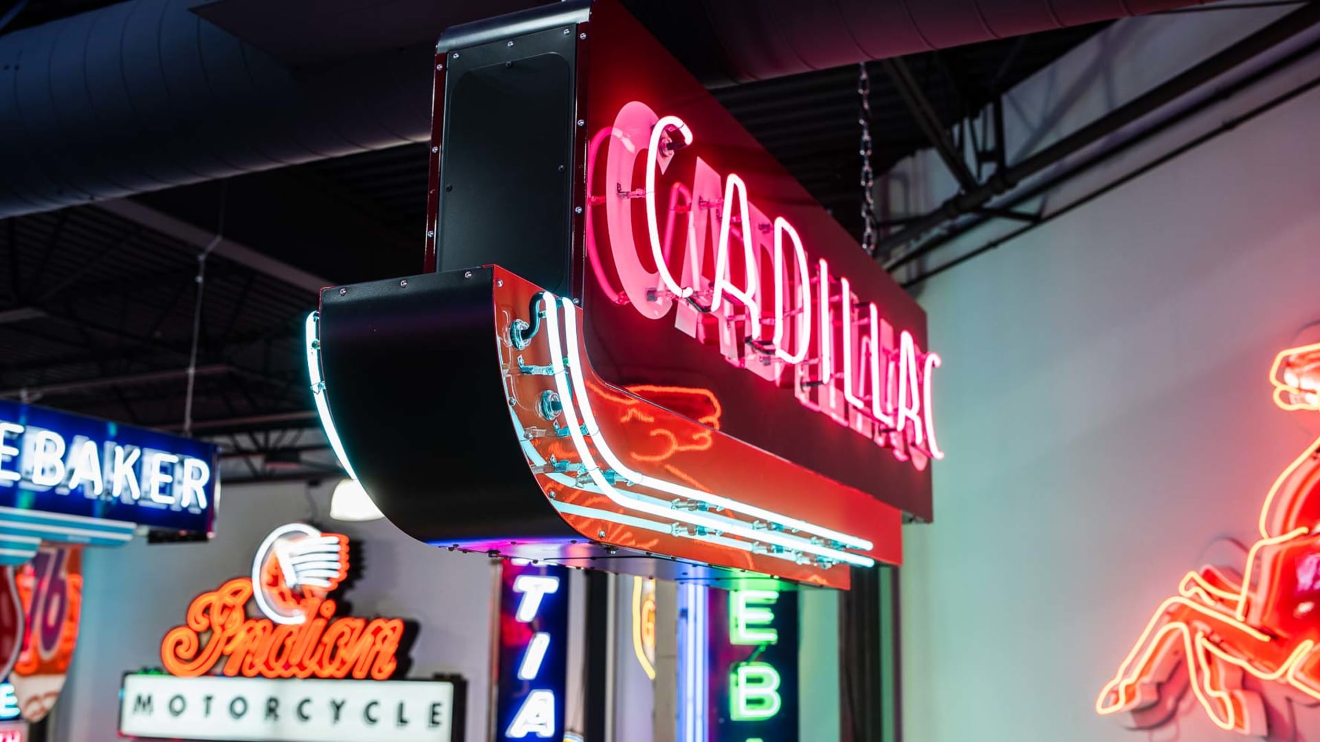 Cadillac Double-Sided Neon Sign at The World’s Largest Road Art Auction ...
