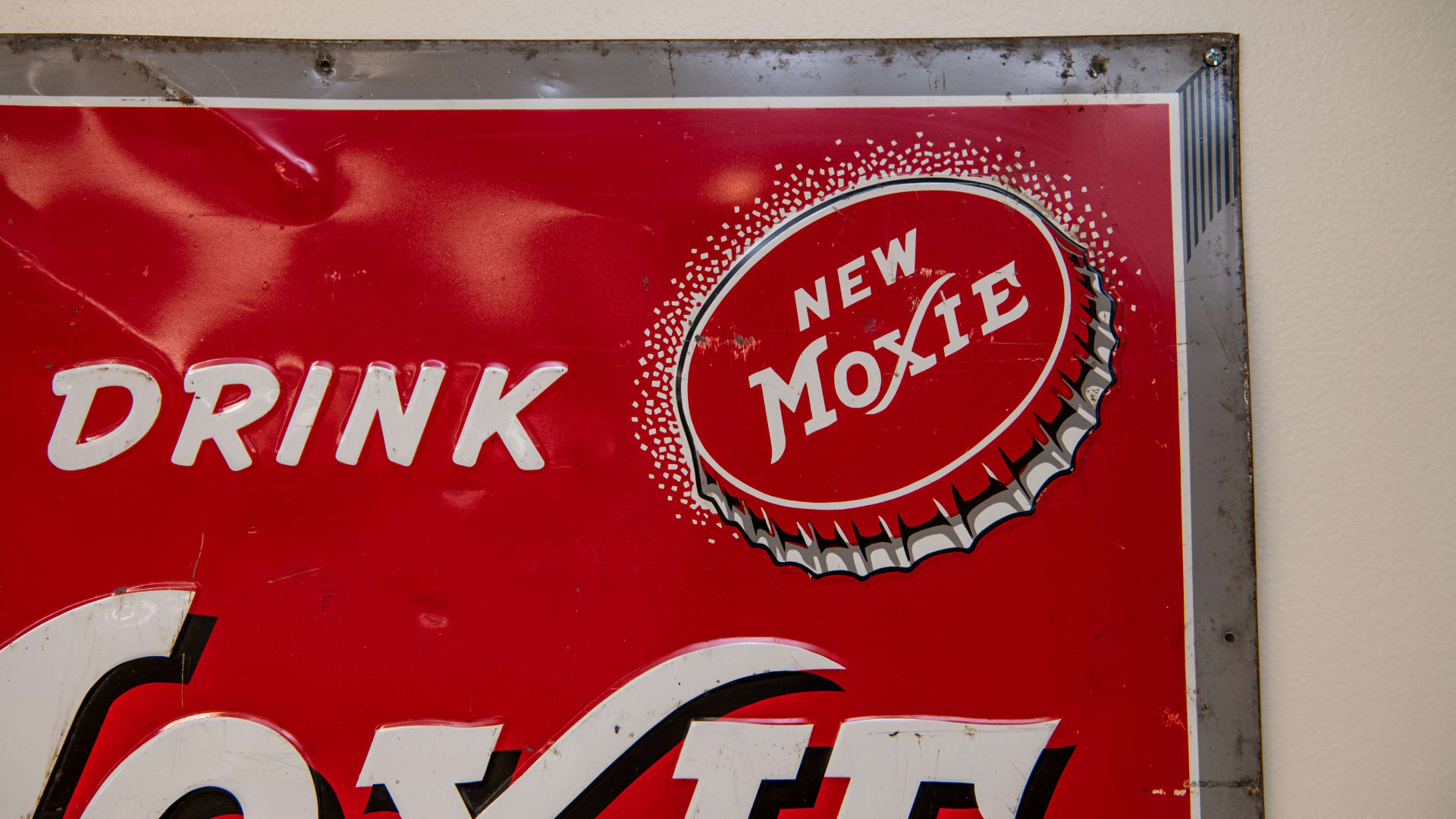 Moxie Single-Sided Embossed Tin Sign at The World’s Largest Road Art ...