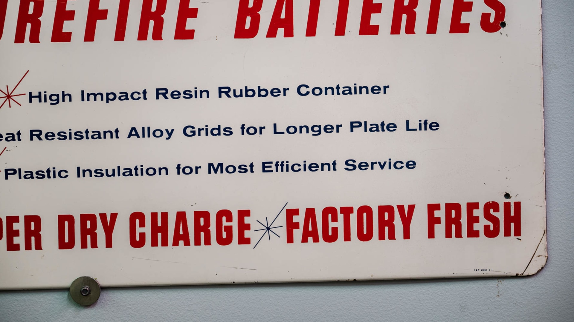 Douglas Surefire Batteries Single-Sided Tin Sign at The World’s Largest ...