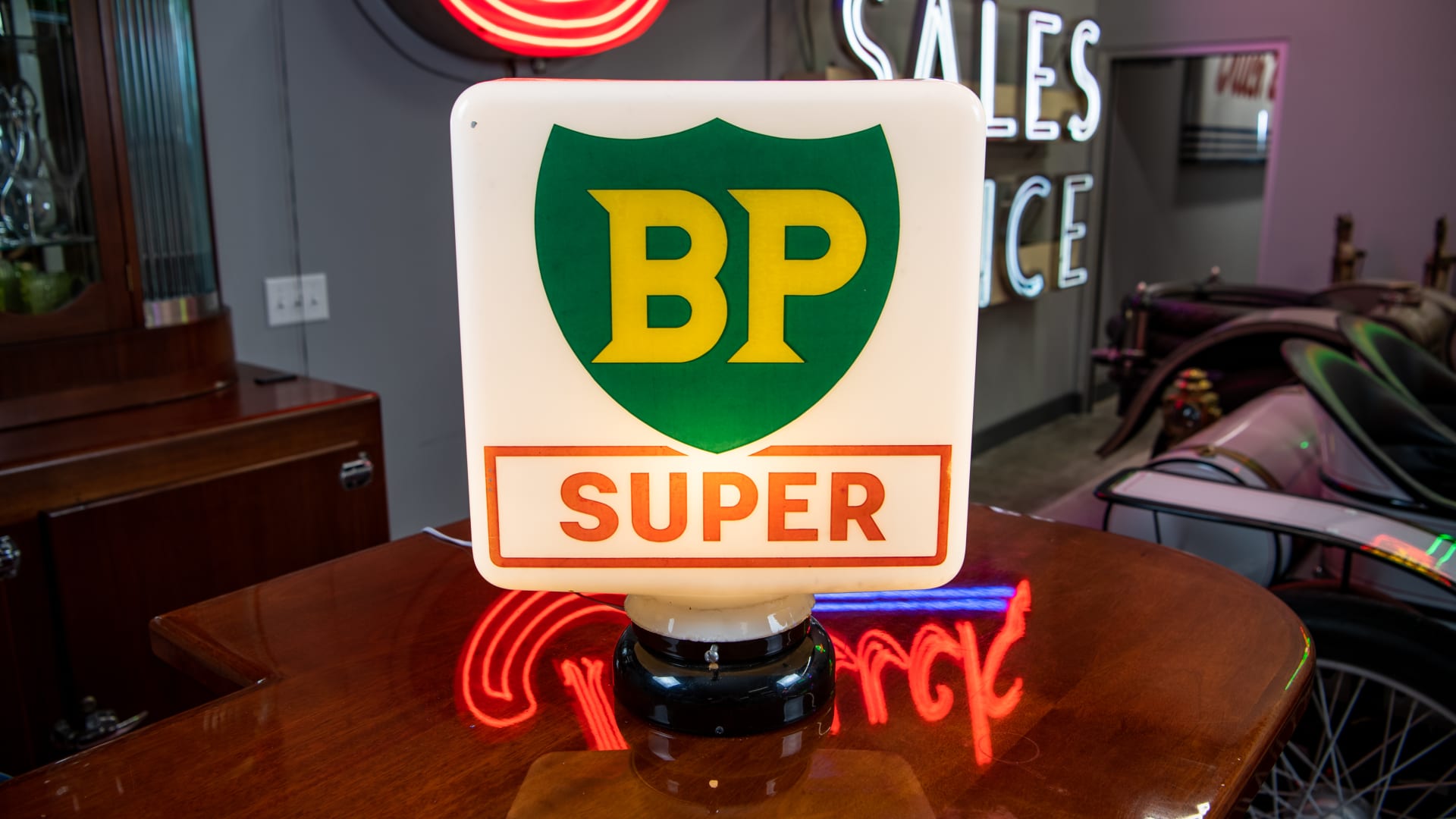 BP Super Gas Pump Globe at The World’s Largest Road Art Auction 2023 as ...