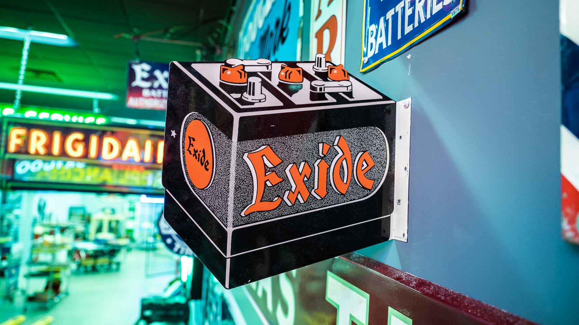 Exide Battery Tin Flange Sign at The World’s Largest Road Art Auction ...