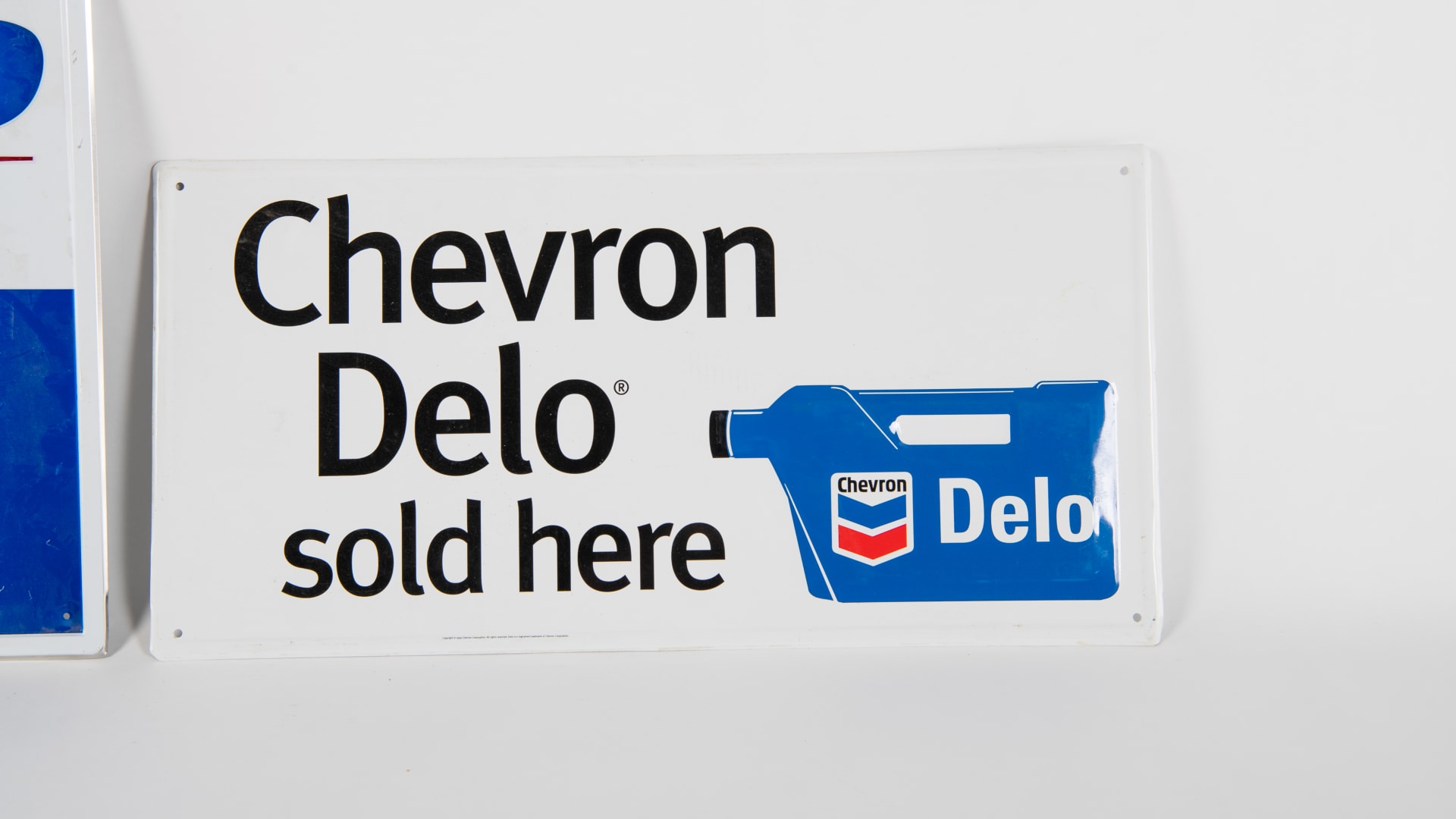 AC Delco and Chevron Delo Single-Sided Tin Signs, Lot of 2 at Indy 2023 ...