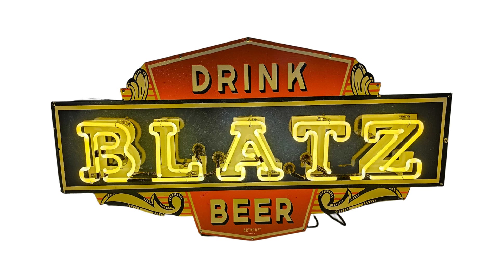 Blatz Beer Single-Sided Porcelain Neon Sign at Indy 2023 as M433 ...