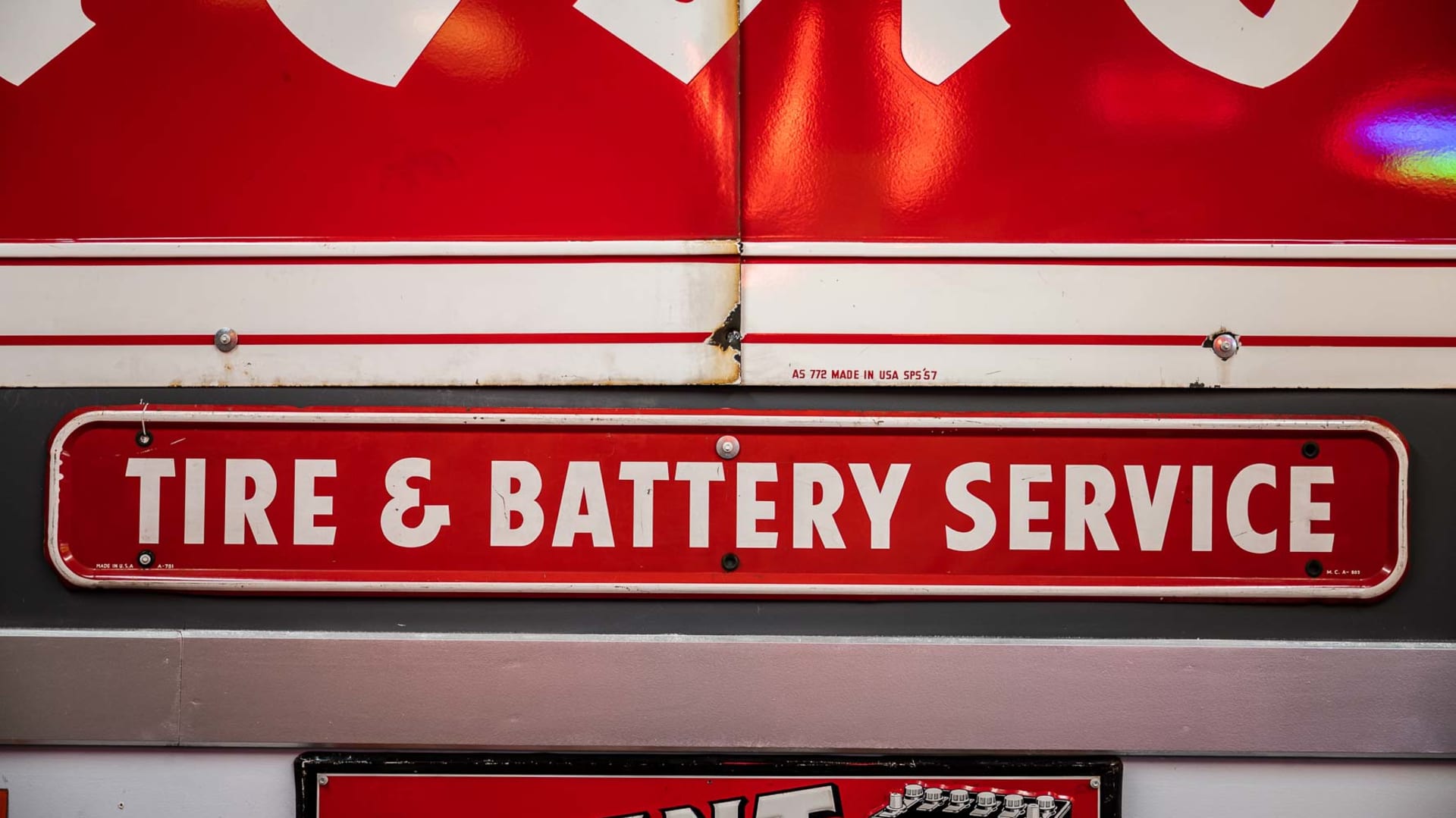 Tire & Battery Service Single-Sided Tin Sign at The World’s Largest ...