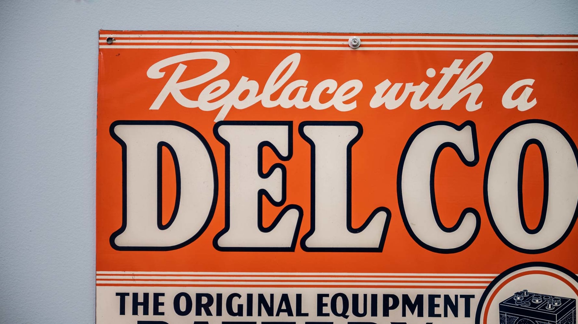 Delco Battery Single-Sided Tin Sign at The World’s Largest Road Art ...