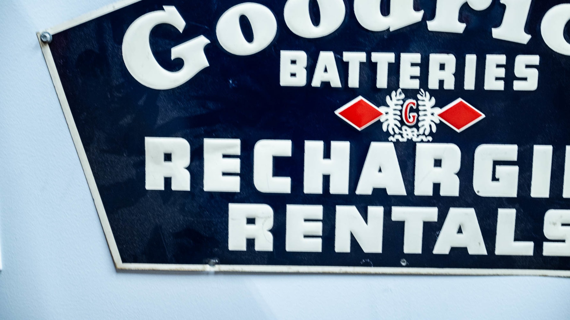Goodrich Batteries Single-Sided Embossed Tin Sign at The World’s ...