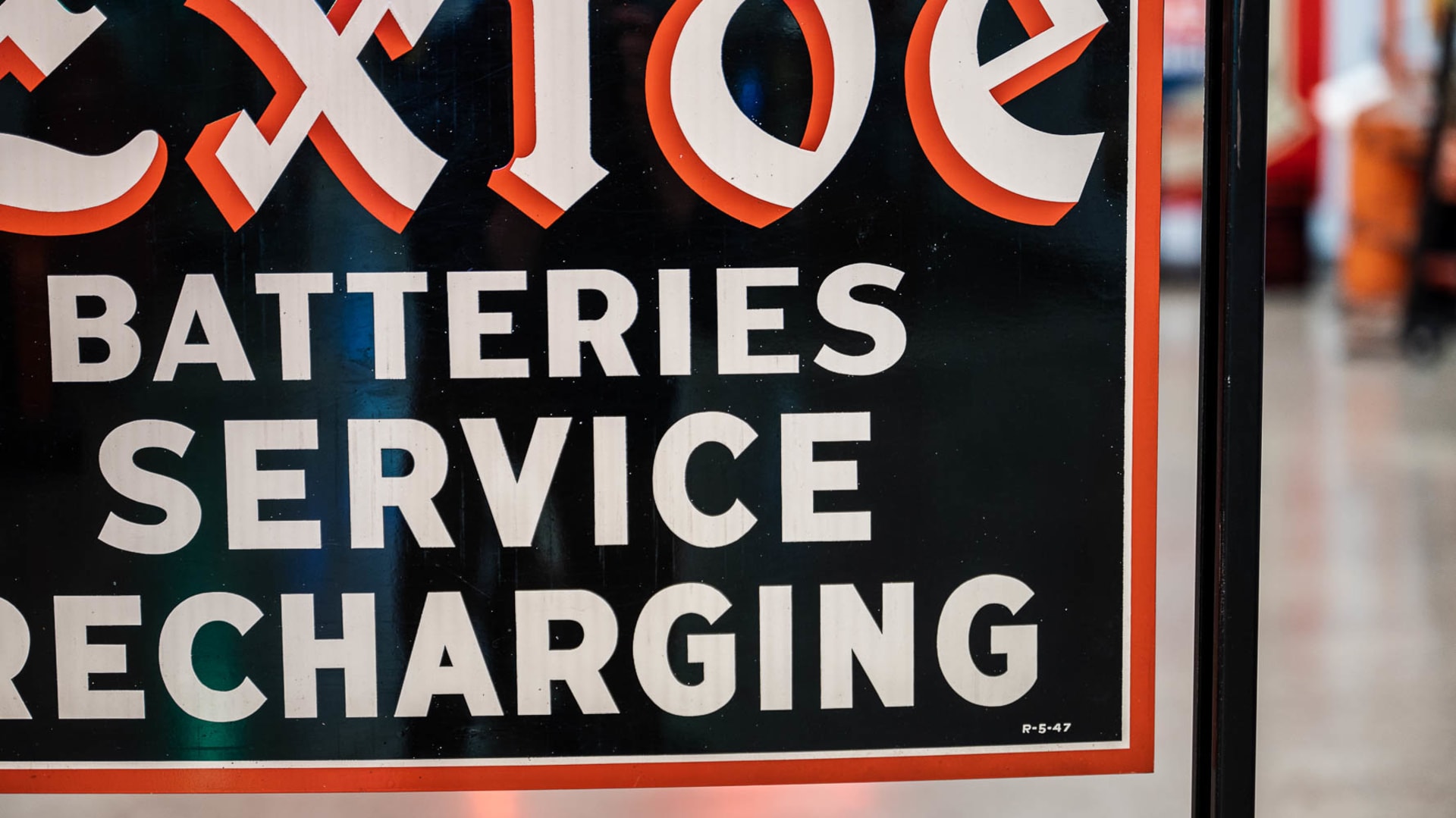 1947 Exide Batteries Double-Sided Tin Curb Sign at The World’s Largest ...