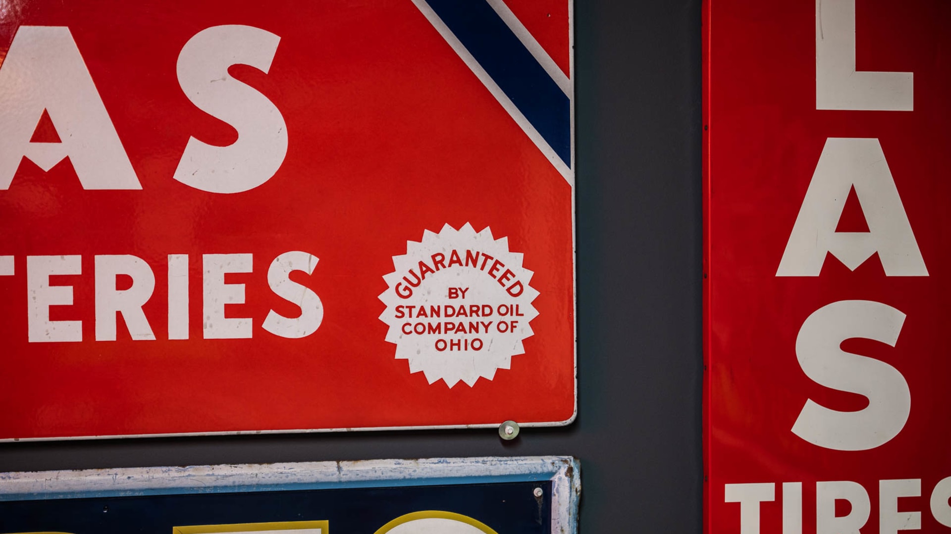 Atlas Tires and Batteries Single-Sided Porcelain Sign at The World’s Largest Road Art Auction ...