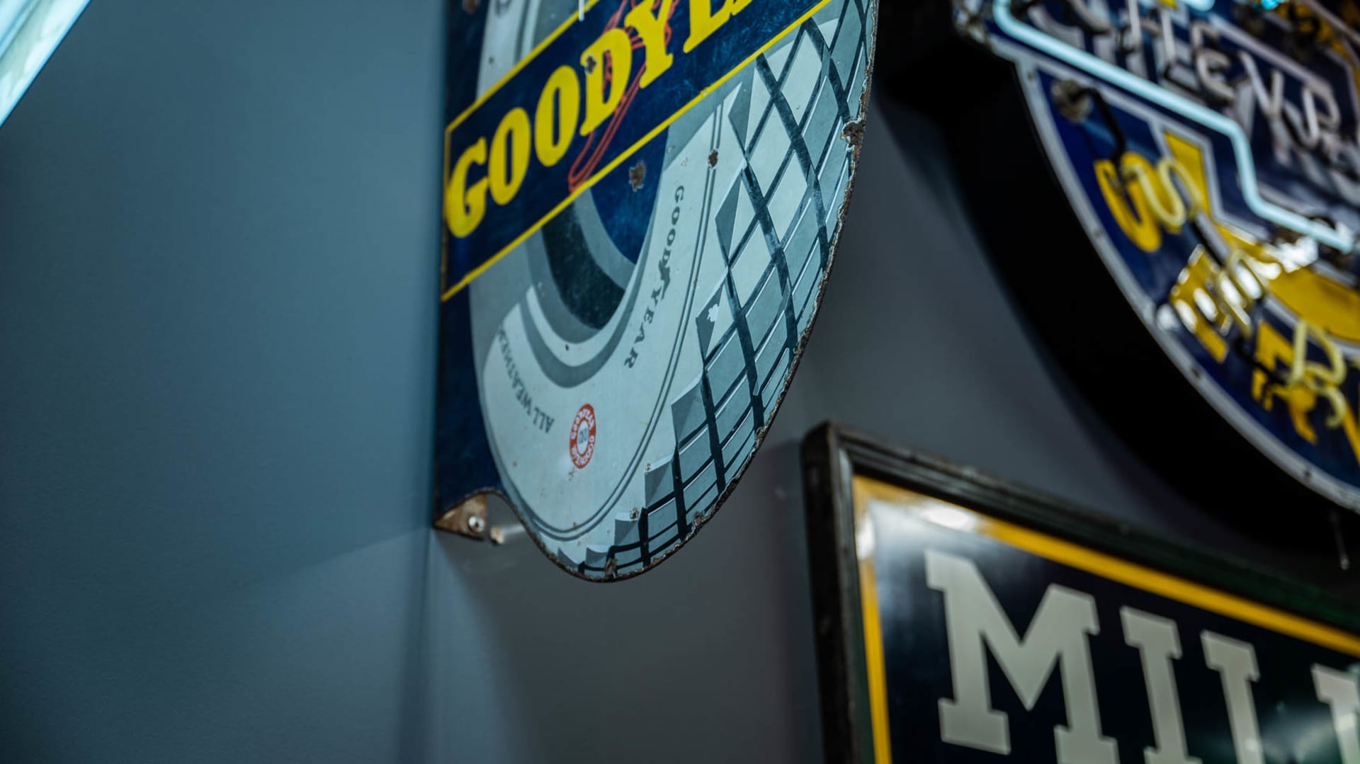 Goodyear Porcelain Flange Sign at The World’s Largest Road Art Auction ...
