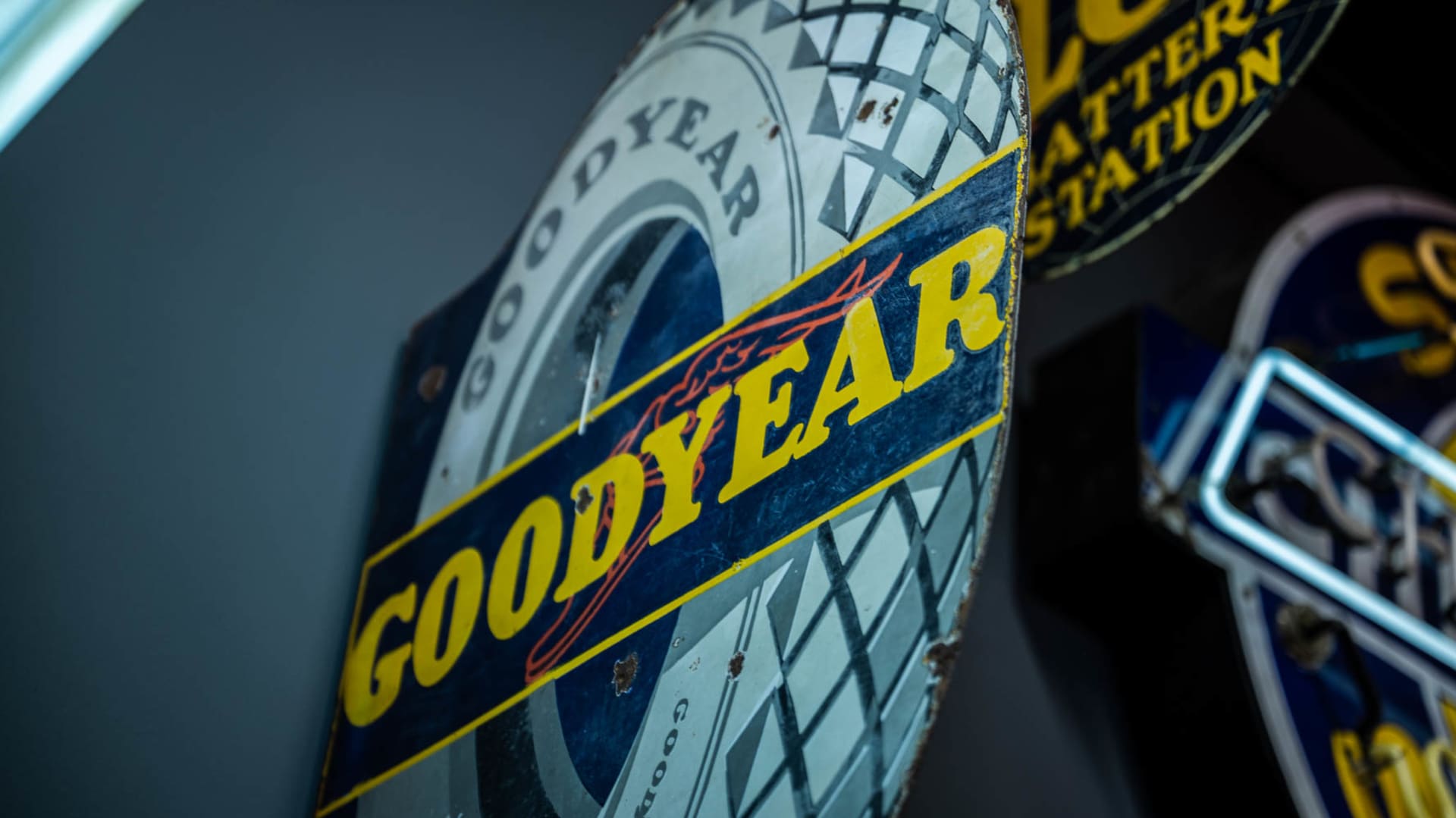 Goodyear Porcelain Flange Sign at The World’s Largest Road Art Auction ...