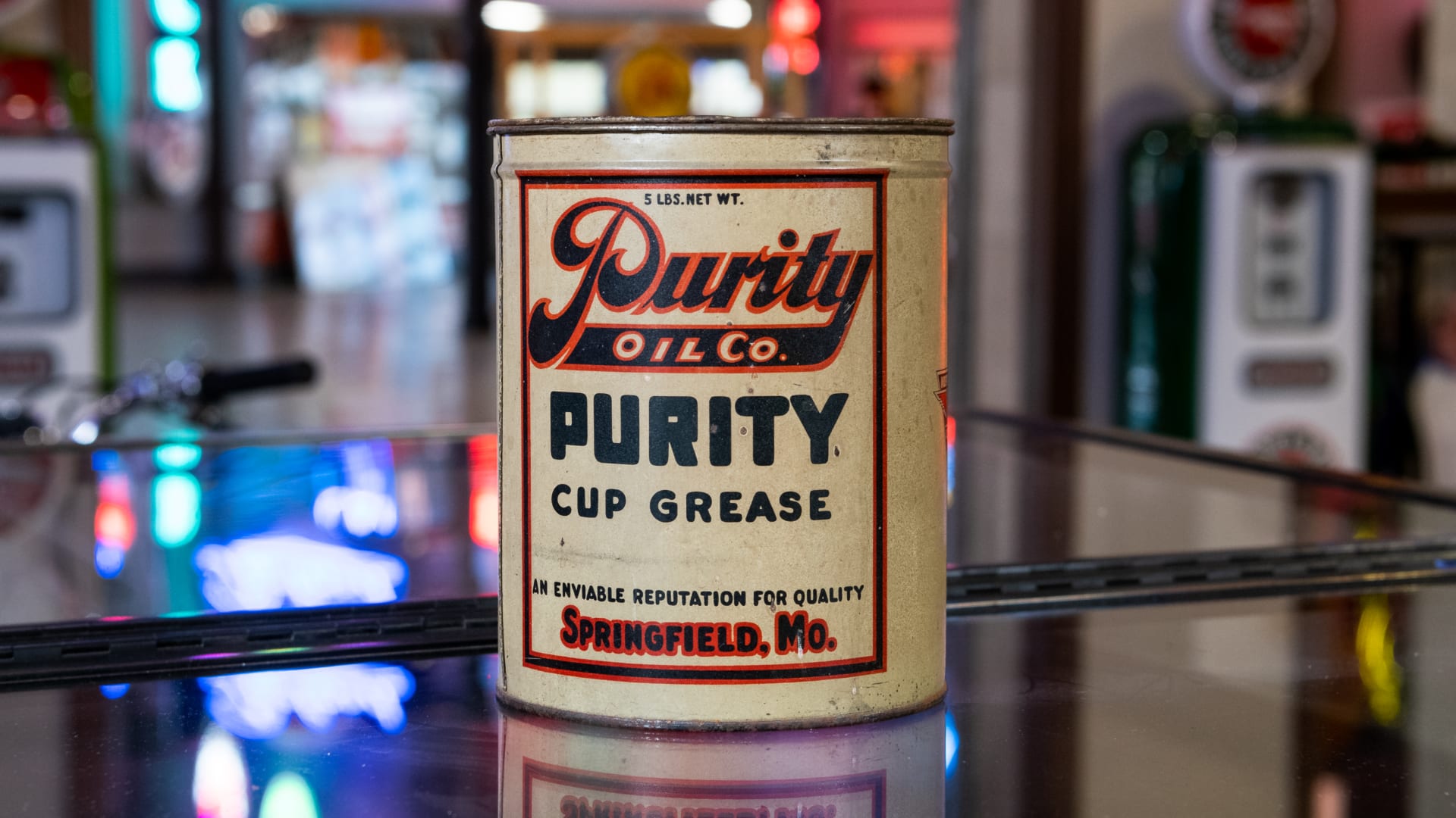 1930s Purity Oil Co. Grease Can at The World’s Largest Road Art Auction ...