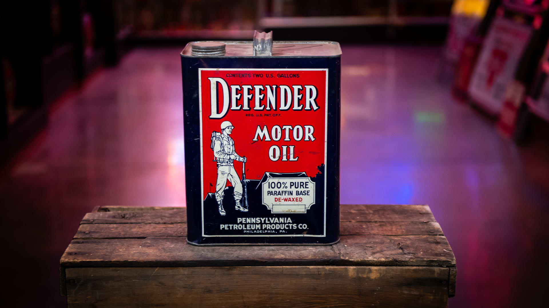 Defender Motor Oil 2-Gallon Oil Can at The World’s Largest Road Art ...