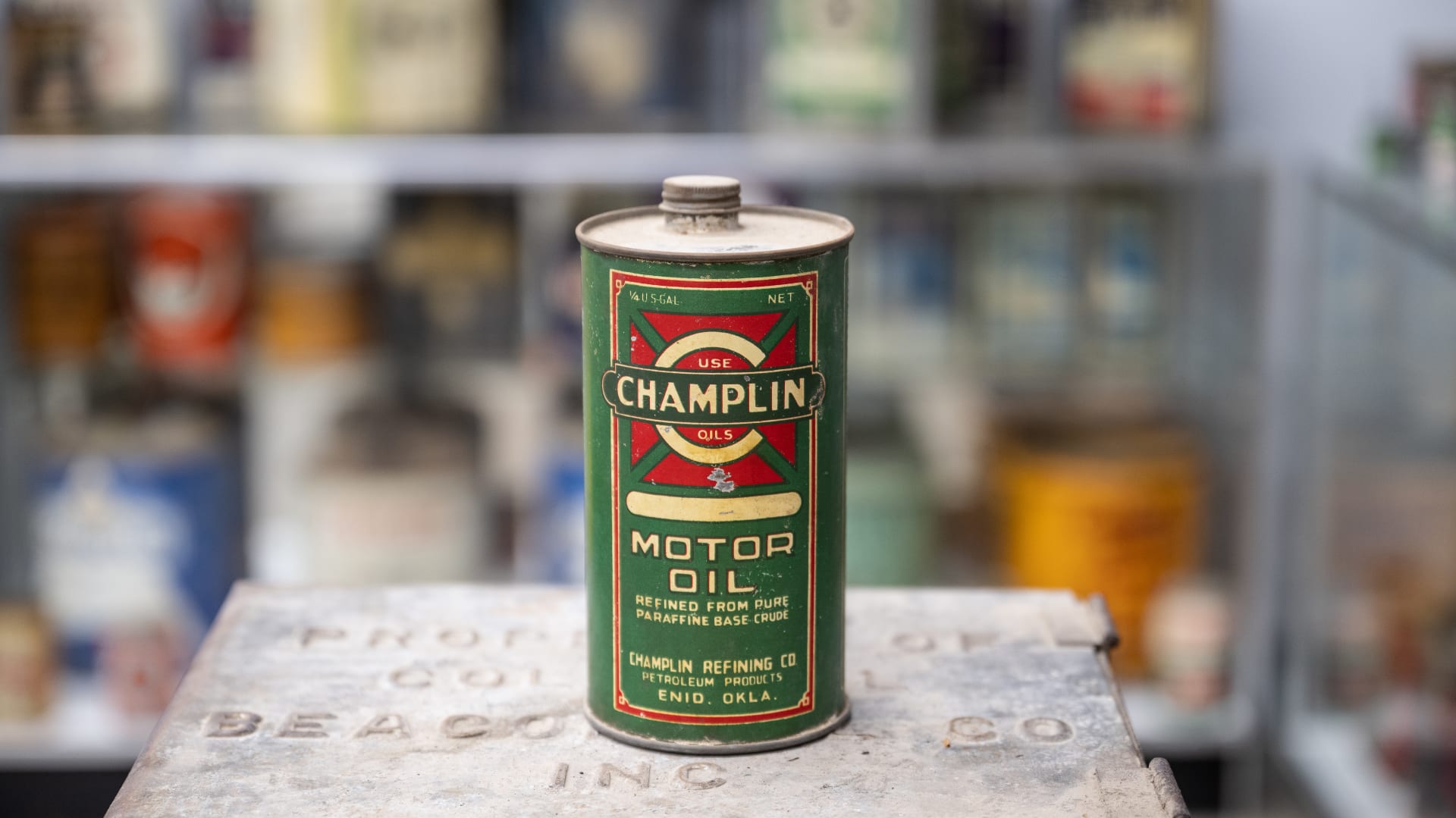 Champlin Motor Oils 1/4-Gallon Oil Can at The World’s Largest Road Art ...
