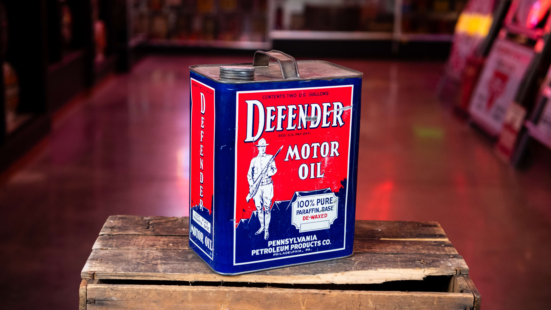 Defender Motor Oil 2-Gallon Oil Can at The World’s Largest Road Art ...