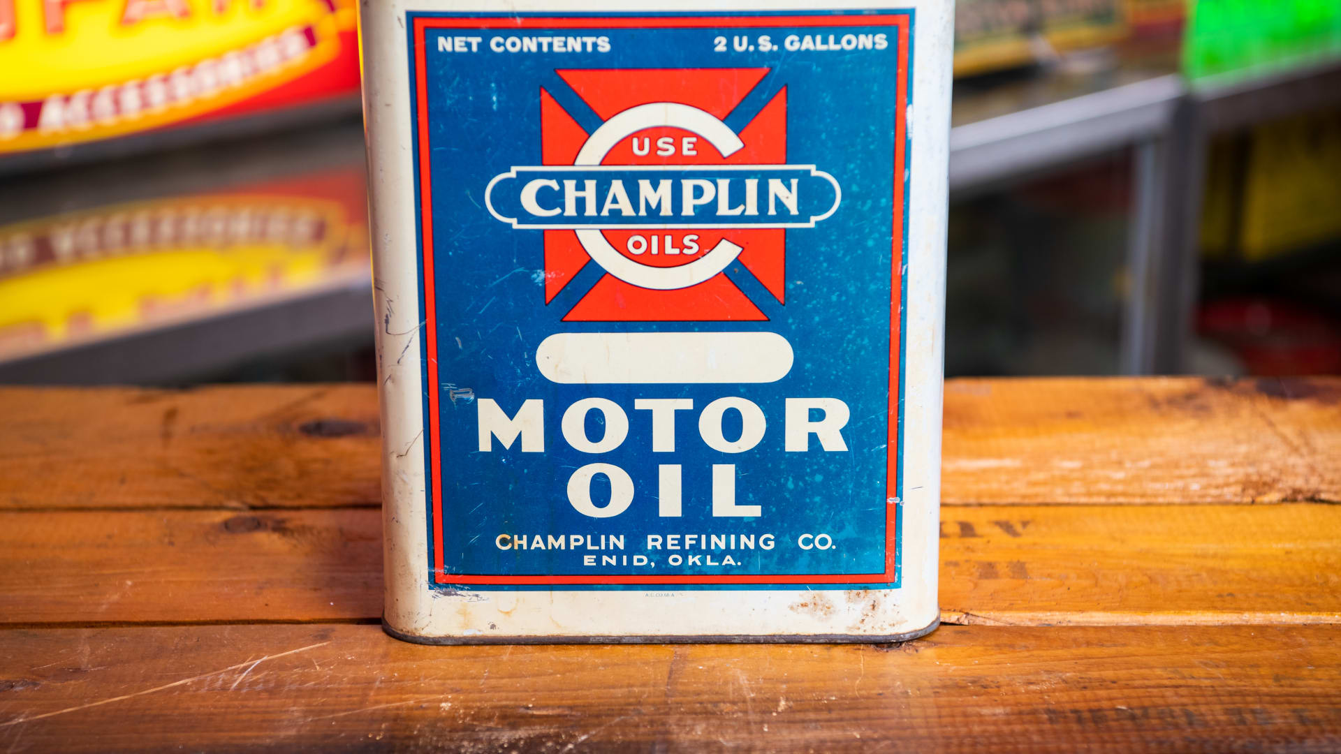 Champlin Motor Oil 2-Gallon Oil Can at The World’s Largest Road Art ...