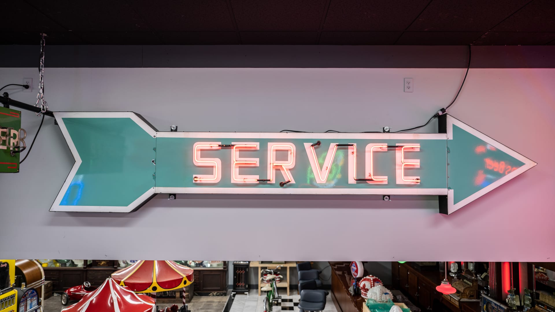 Service Arrow Single-Sided Porcelain Neon Sign at The World’s Largest ...