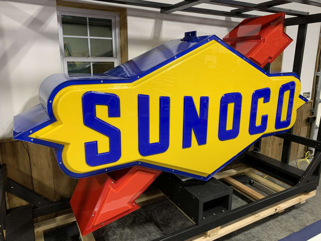 Everbrite SUNOCO Double-Sided Lighted Gas Station Sign and Pole ...