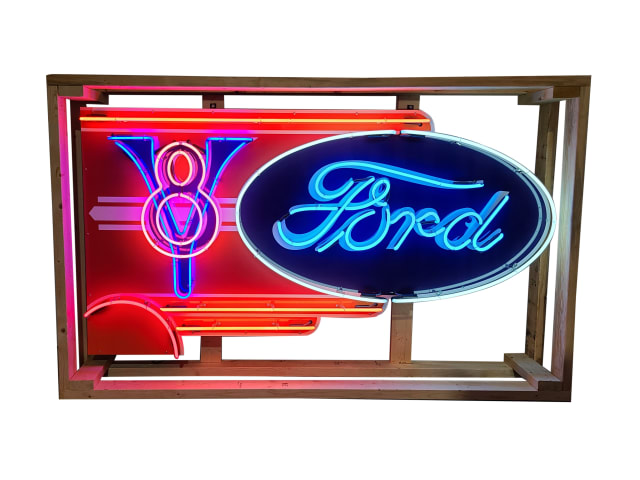 Custom Ford V8 Animated Tin Neon Sign at Dallas 2021 as Z421 - Mecum ...