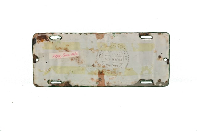 1912 Connecticut Porcelain Motorcycle License Plate at Kissimmee 2014 ...