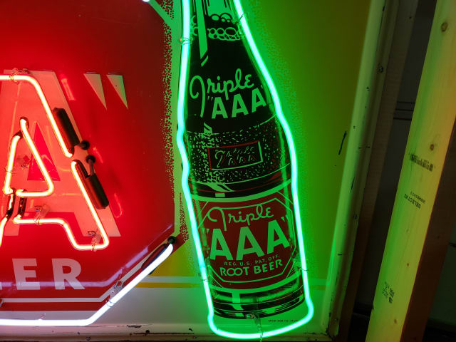 Triple AAA Root Beer Tin Neon 33x57 at Kissimmee 2020 as M414 - Mecum ...